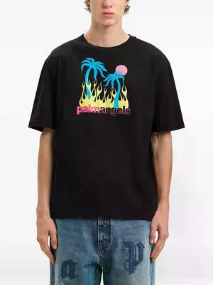 Palm Angels Burning Oasis T-shirt - Black