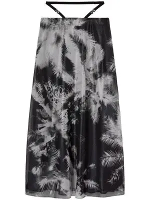 Palm Angels Blueprint Flared Midi Skirt