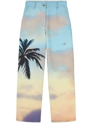 Palm Angels Sunrise Palm Jeans - Blue