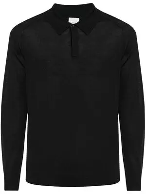 Paul Smith Merino Polo Shirt - Black