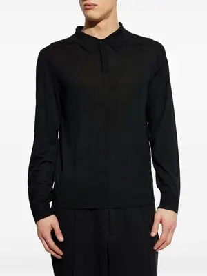 Paul Smith Merino Polo Shirt - Black