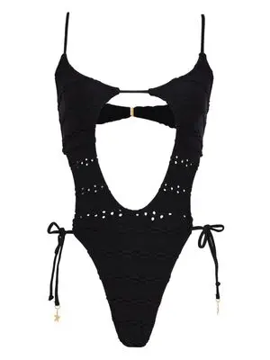 AMIR SLAMA Openwork One-piece Swimsuit - Black