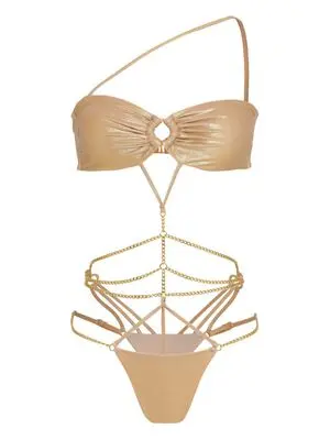 AMIR SLAMA X Jade Picon Metallic Bikini - Gold