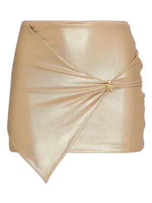 AMIR SLAMA Draped-detail Mini Skirt - Gold
