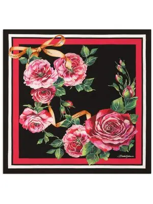 Dolce & Gabbana Floral-print Foulard - Black