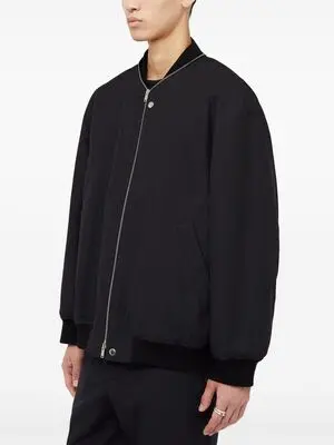 JIL SANDER Zipped Bomber Jacket - Black