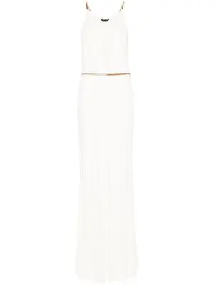 Belted Keyhole Maxi Dresses