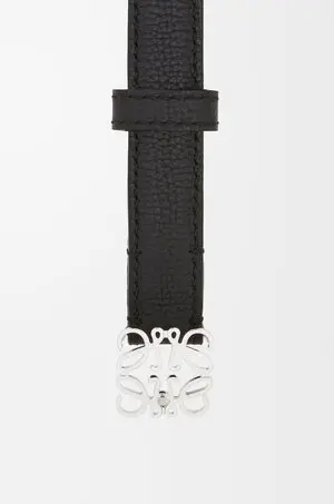 Loewe Anagram Pebble Grain Leather Belt - Black/palladium
