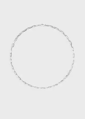 TOTEME Crew-neck Chain Necklace - White Gold