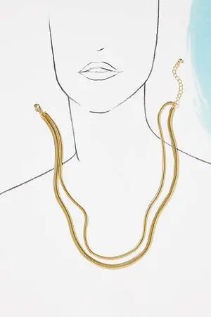 UNCOMMON JAMES Layered Flat Snake Chain Necklace