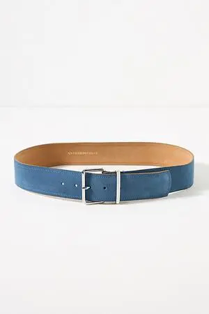 Anthropologie Square-buckle Suede Belt - Baltic