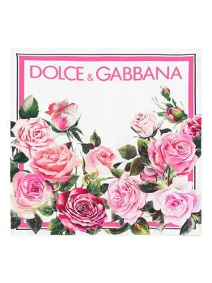 Dolce & Gabbana Floral-print Scarf - White