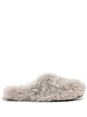 Rick Owens Granola Shearling Slippers - Grey