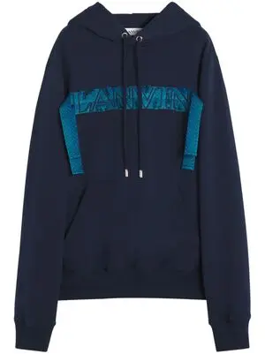 LANVIN Curb-lace Hoodie - Blue