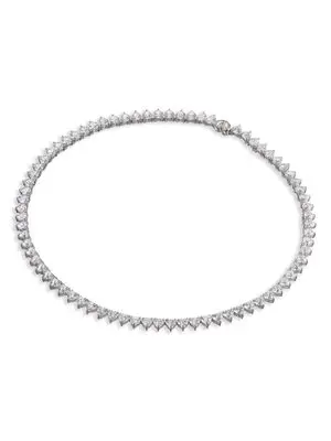 ANABELA CHAN 18kt White Gold Eternity Heart Diamond Necklace - Silver