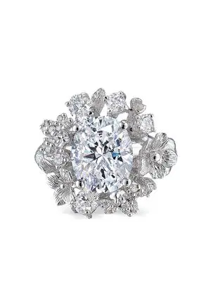 ANABELA CHAN 18kt White Gold Posy Diamond Ring - Silver