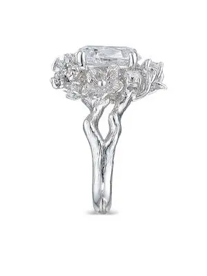 ANABELA CHAN 18kt White Gold Posy Diamond Ring - Silver
