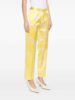 Fabiana Filippi Silk Leaf Print Trousers