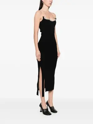 Victoria Beckham Ribbed Pencil Midi Skirt