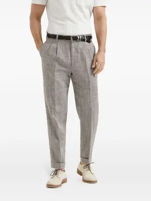 Brunello Cucinelli Chevron Tailored Trousers - Brown