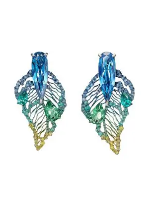 ANABELA CHAN 18kt White Gold Aurora Titan Sapphire Drop Earrings - Silver