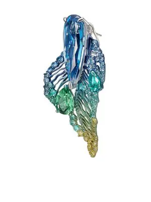 ANABELA CHAN 18kt White Gold Aurora Titan Sapphire Drop Earrings - Silver