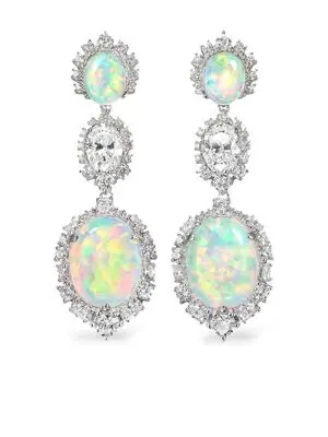 ANABELA CHAN 18kt White Gold Sky Opal Drop Earrings - Silver