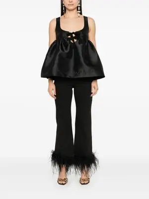 Alice + Olivia Feather-trim Jeans