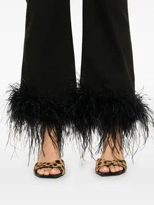 Alice + Olivia Feather-trim Jeans