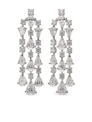 ANABELA CHAN 18kt White Gold Orchid Cascade Earrings - Silver