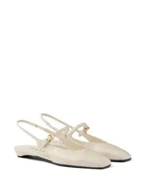 Prada Leather Slingback Ballerinas