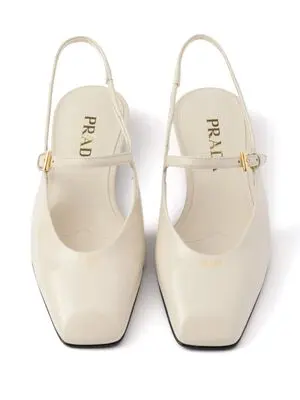 Prada Leather Slingback Ballerinas