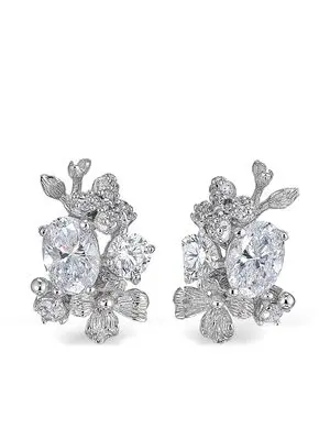 ANABELA CHAN 18kt White Gold Vermeil Posy Stud Earrings - Silver