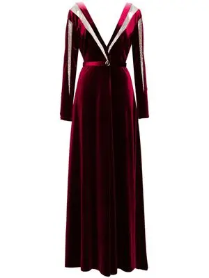 SAIID KOBEISY Velvet Long Gown - Red