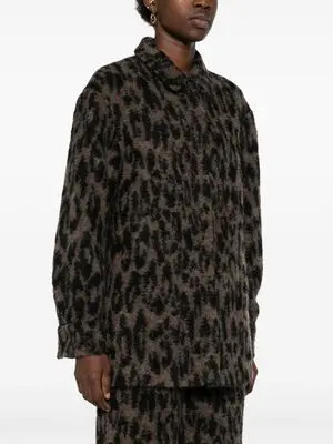 A.M.G. Leopard Print Wool Jacket