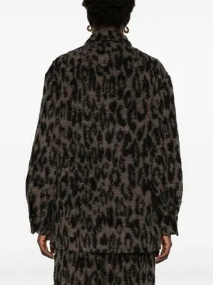 A.M.G. Leopard Print Wool Jacket
