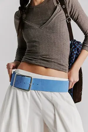 Free People Suede Hip Belt - Cornflower