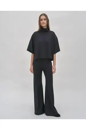 Rosetta Getty Pintuck Wide Leg Flare Pant