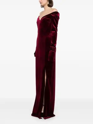 SAIID KOBEISY Velvet Fitted Gown
