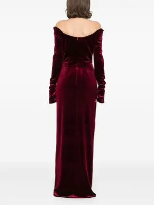 SAIID KOBEISY Velvet Fitted Gown