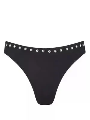LET'S SWIM Studded Bikini Bottom - Black