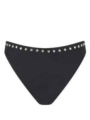 LET'S SWIM Studded Bikini Bottom - Black