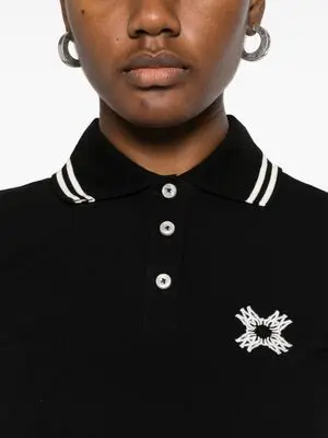 Amiri Ma Quad Cropped Polo Top - Black