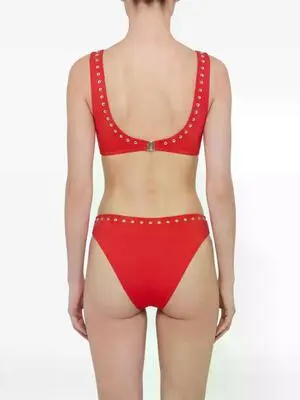 LET'S SWIM Studded Bikini Top - Red