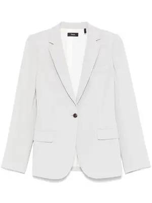 Theory Crepe Blazer - Silver