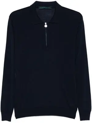 Kiton Fine-knit Polo Shirt - Blue