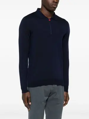 Kiton Fine-knit Polo Shirt - Blue