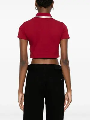 Amiri Ma Quad Cropped Polo Top - Red