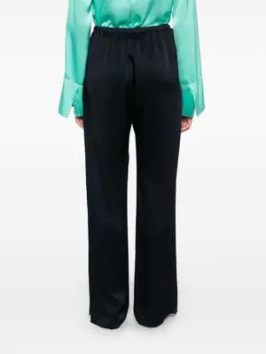 FORTE_FORTE Satin Straight-leg Trousers - Blue