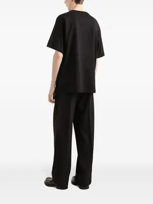 Dolce & Gabbana Logo-embroidered Cotton T-shirt - Black